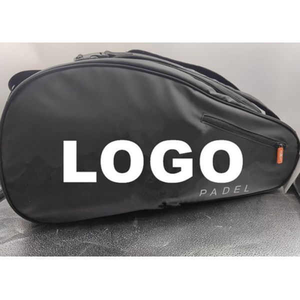 Quality Large Capacity Sports Padel Racket Bag , Black Tennis Racket Bag With Shoe Compartment for sale