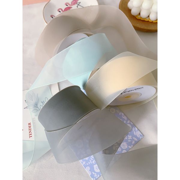 Quality High Density Polyester Organza Ribbon 40mm For Luxury Gift Packing for sale