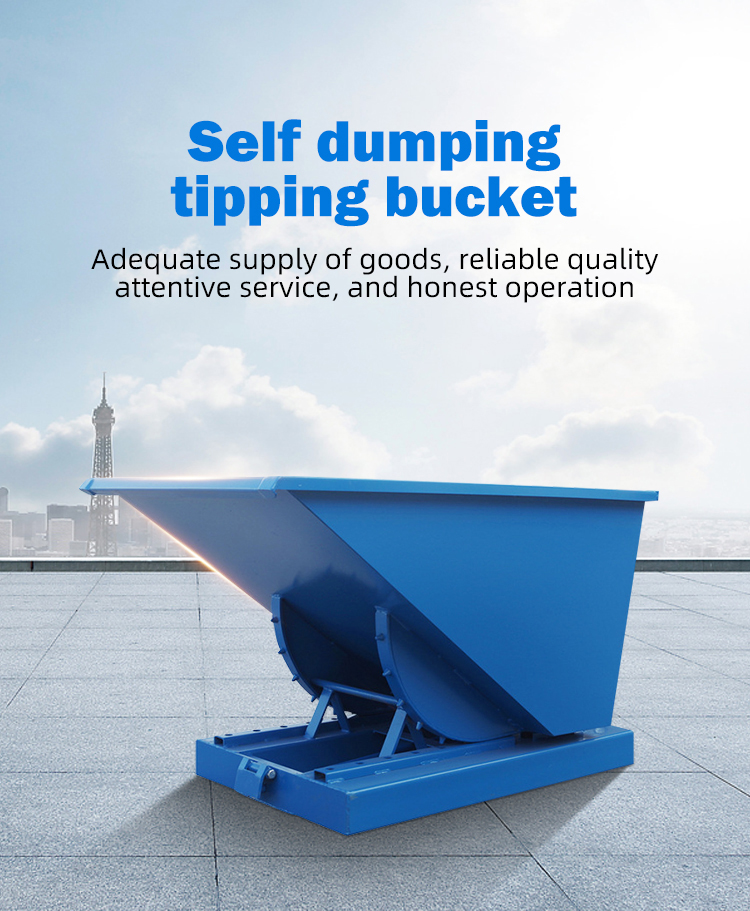 Self-dumping hopper front view