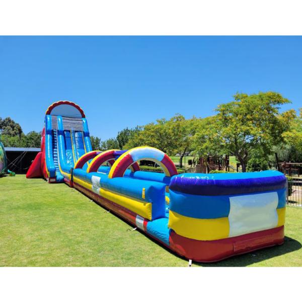 Quality 28ft Manufacturer Magic Large Blue Crush Running Bouncy Games Inflatable Water Slide for sale