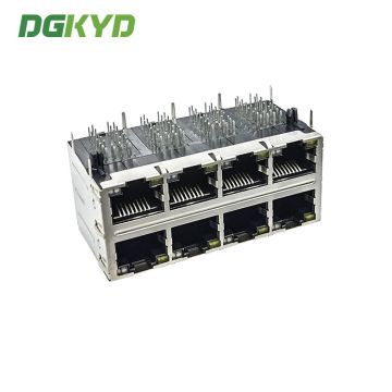 Quality DGKYD24Q042DH14A4D068 Multi-Port Socket 10P8C Connector Gigabit 2X4 Modular for sale