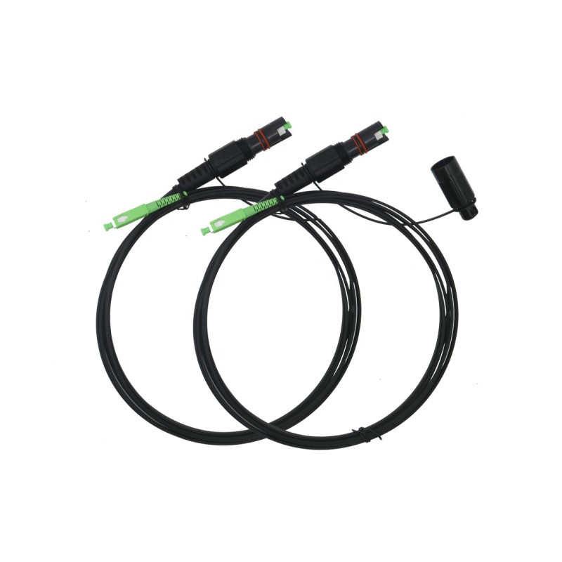 Close-up view of OptiTap Connector FTTA CPRI fiber optic connection