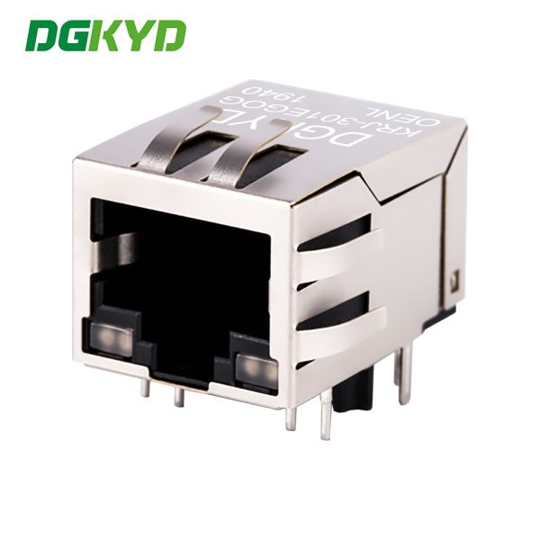 Quality Dual color lamp horizontal network port KRJ-301EGOGOENL Gigabit RJ45 communicati for sale