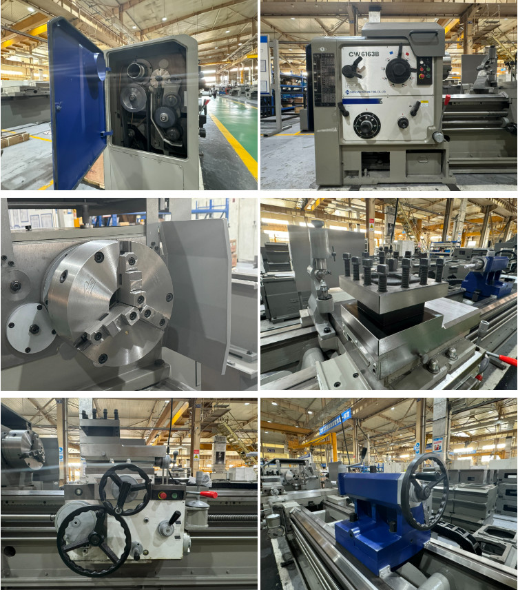 SMTCL Large Lathe Machine CW6180B Manual Lathe 6000mm Heavy Duty Engine ...