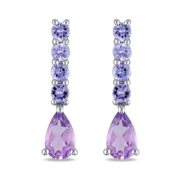 Quality Jewellery Mythos Claw Amethyst Silver Drop Earrings For Women for sale