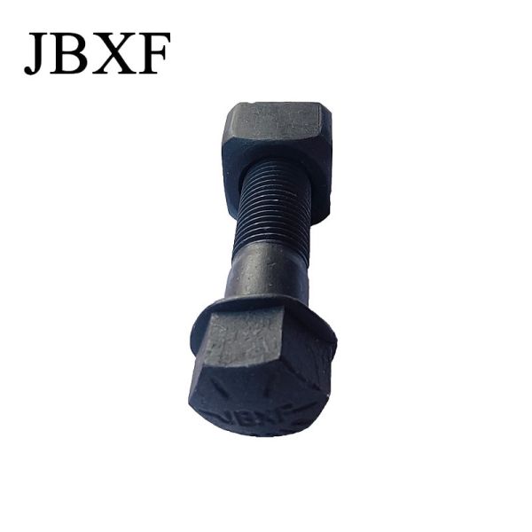 Quality Hexagon DIN Excavator Track Bolts Metric 10.9-12.9 Grade Plain Carbon Steel Track Shoe Bolts for sale