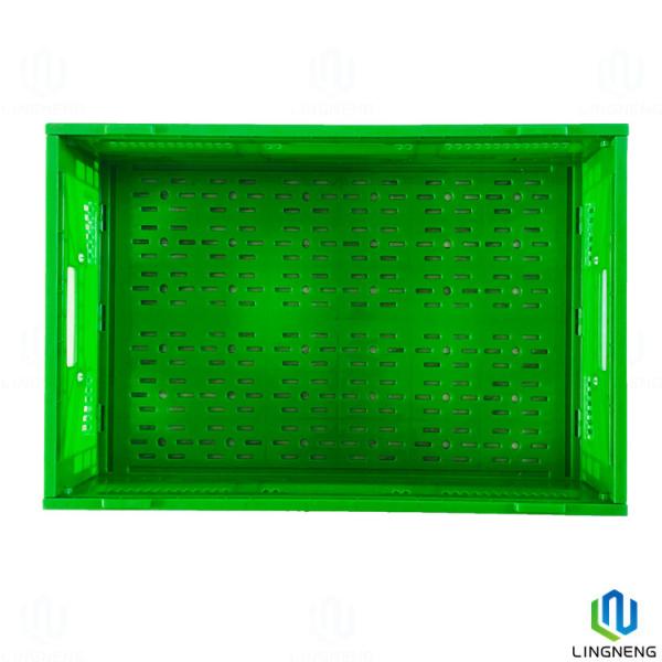 Quality 27L Lightweight Folding Crate Box Vegetable Fruit Turnover Mesh Crate With for sale