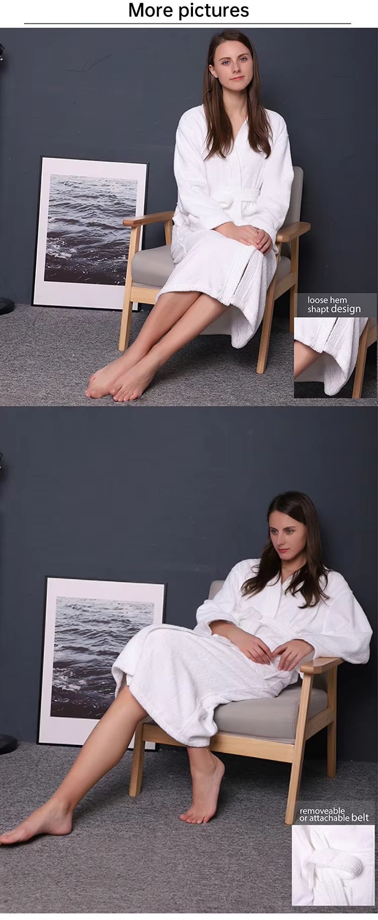 Factory Direct Sale Pure Cotton Hotel Bathrobe Terry Bathrobe Hotel Pajamas