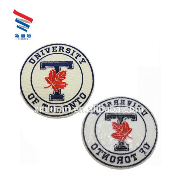 Quality Customized Logo Golf Embroidered Woven Patches at Direct with Canvas Fabric for sale