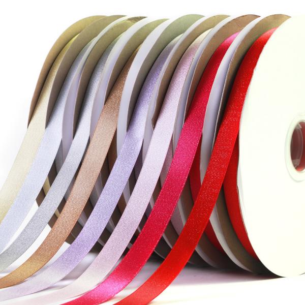 Quality Selling Silver Metallic 100% Polyester Satin Ribbon with 7 Days Sample Order for sale